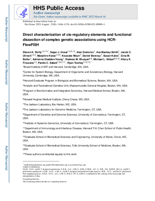 Pdf Direct Characterization Of Cis Regulatory Elements And Functional
