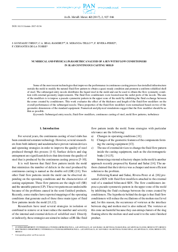 (PDF) Numerical and Physical Parametric Analysis of a SEN with Flow ...