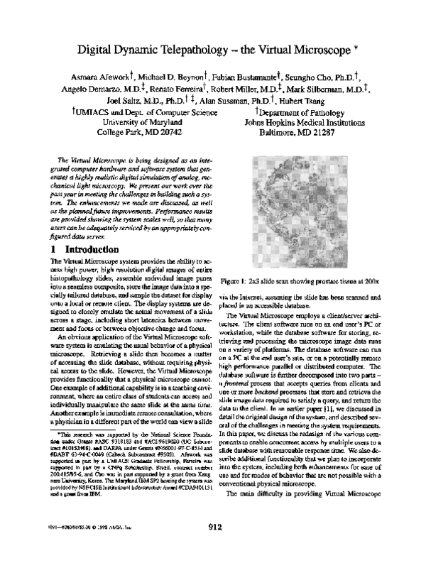 (PDF) Digital dynamic telepathology--the Virtual Microscope
