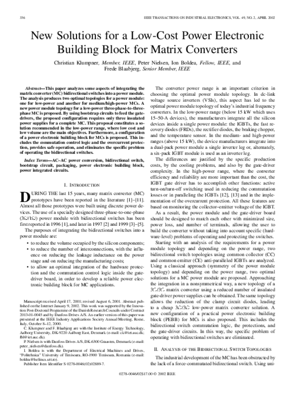 (PDF) New solutions for a low-cost power electronic building block for ...