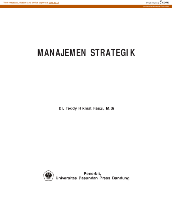 (PDF) Manajemen Strategik