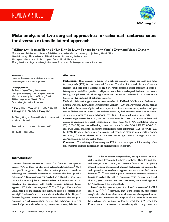 (PDF) Meta-analysis of two surgical approaches for calcaneal fractures ...