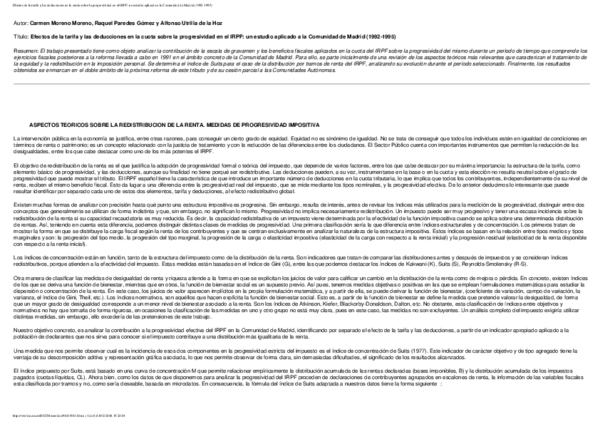 (PDF) Efectos de la tarifa y las deducciones en la cuota sobre la ...