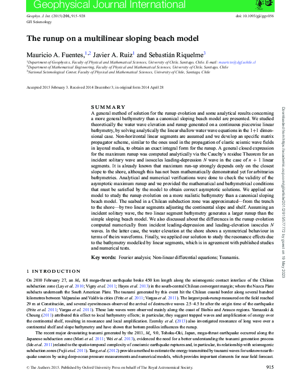 (PDF) The runup on a multilinear sloping beach model