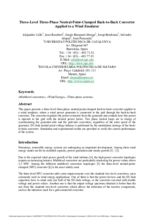 (PDF) Three-level three-phase neutral-point-clamped back-to-back ...