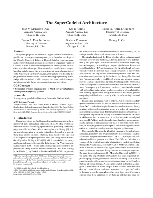 (PDF) The SuperCodelet architecture