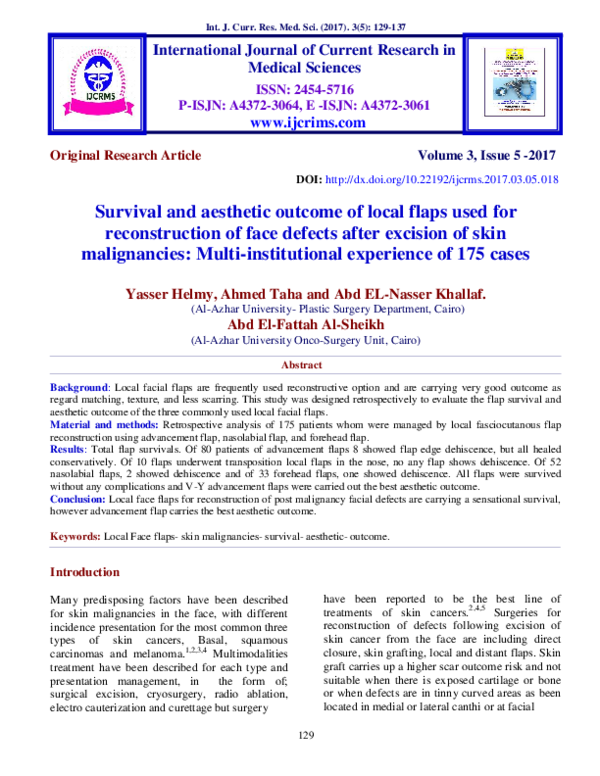 (PDF) Survival and aesthetic outcome of local flaps used for ...