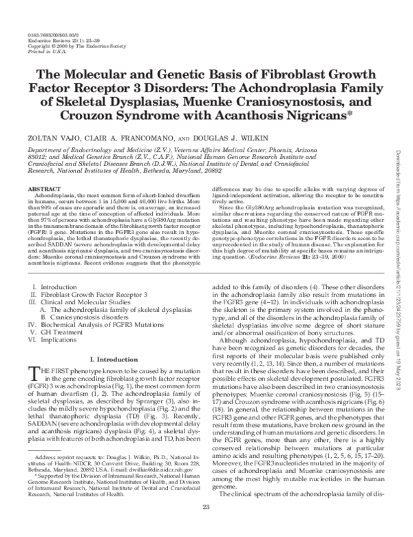 (PDF) The Molecular and Genetic Basis of Fibroblast Growth Factor ...