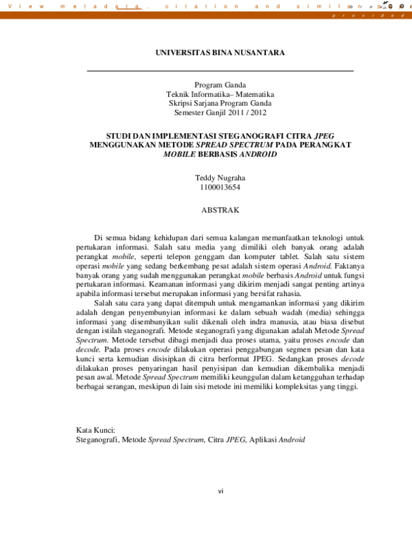 (PDF) Studi Dan Implementasi Steganografi Citra Jpeg Menggunakan Metode ...