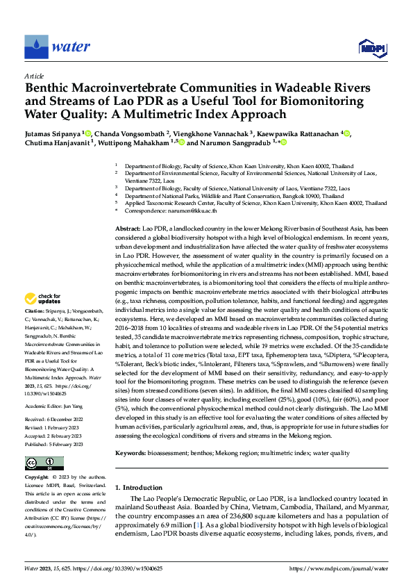 (PDF) Benthic Macroinvertebrate Communities in Wadeable Rivers and ...