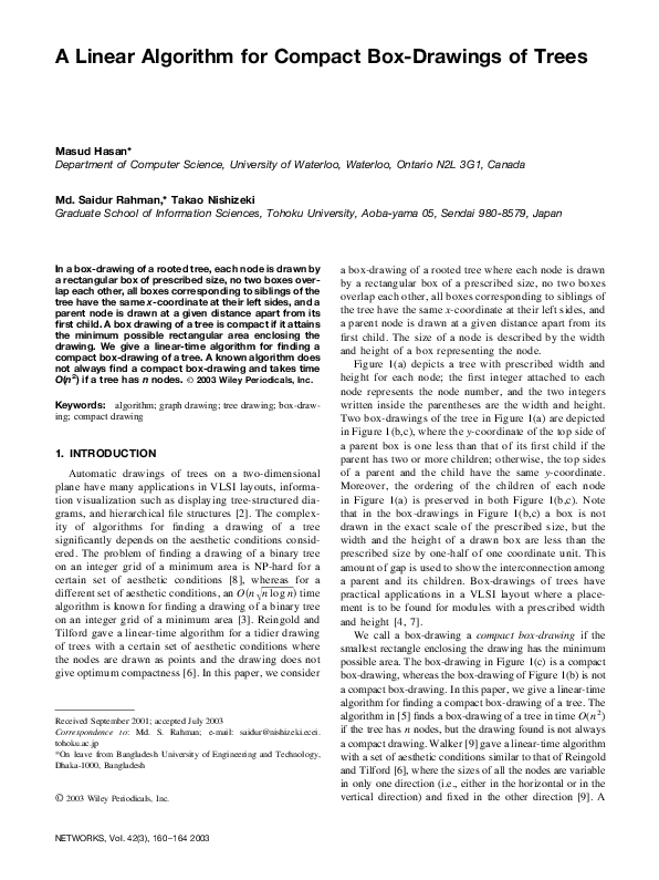 (PDF) A linear algorithm for compact box-drawings of trees