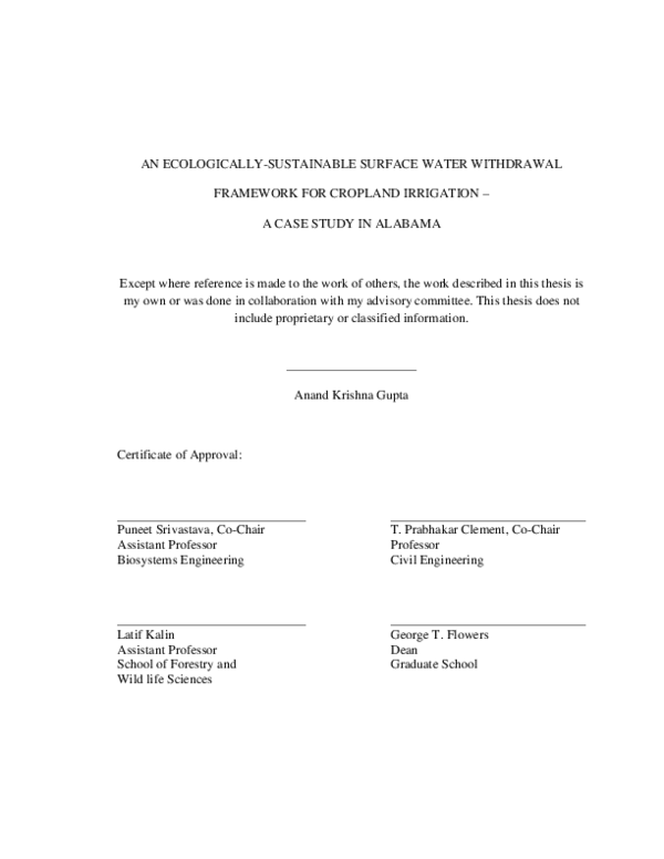 (PDF) An Ecologically-Sustainable Surface Water Withdrawal Framework ...