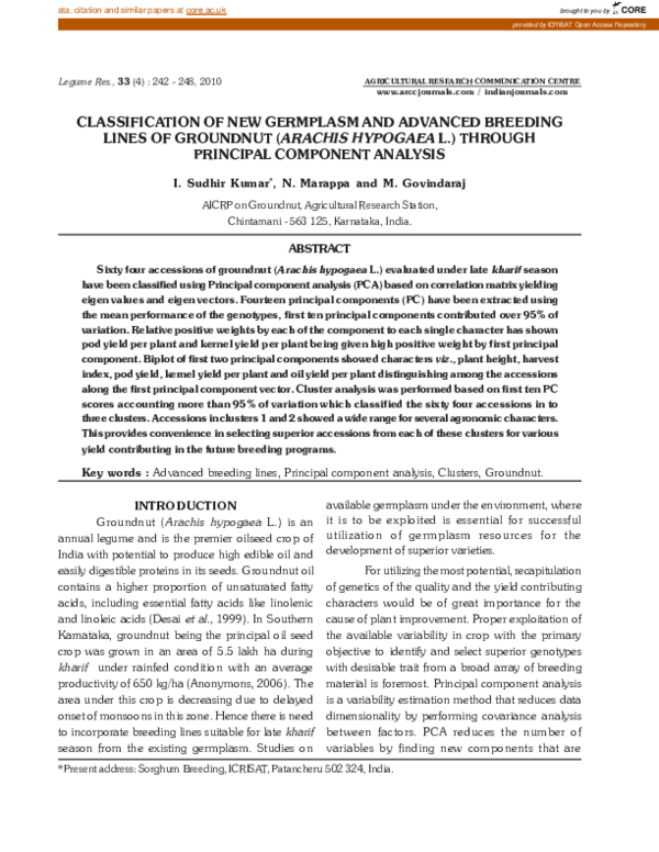 (PDF) Classification of New Germplasm and Advanced Breeding Lines of ...