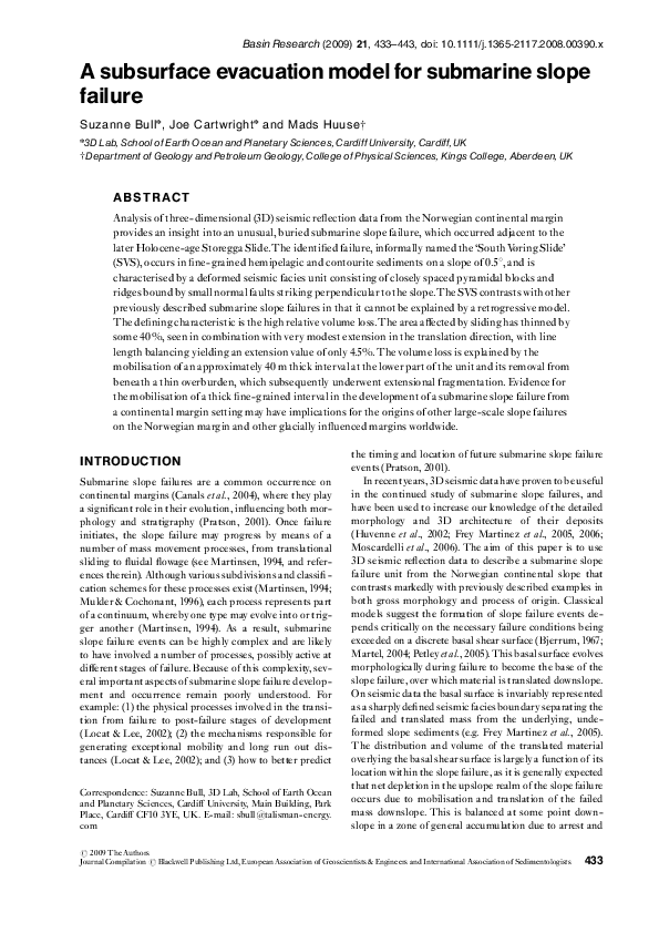 (PDF) A subsurface evacuation model for submarine slope failure