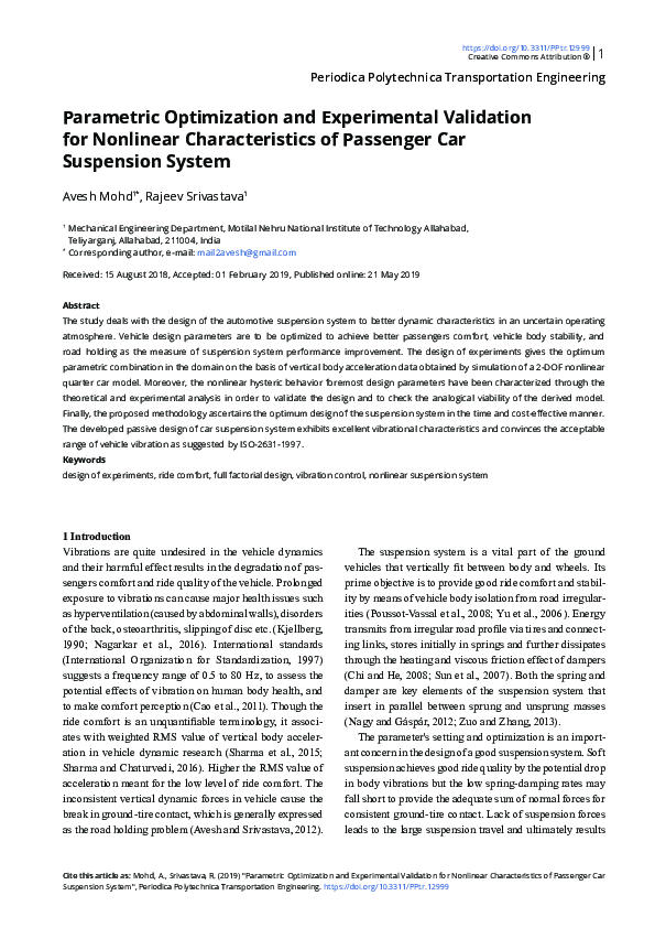 (PDF) Parametric Optimization and Experimental Validation for Nonlinear Characteristics of ...