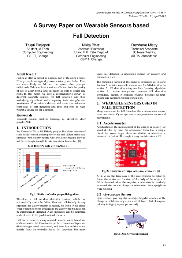 (PDF) A Survey Paper on Wearable Sensors based Fall Detection