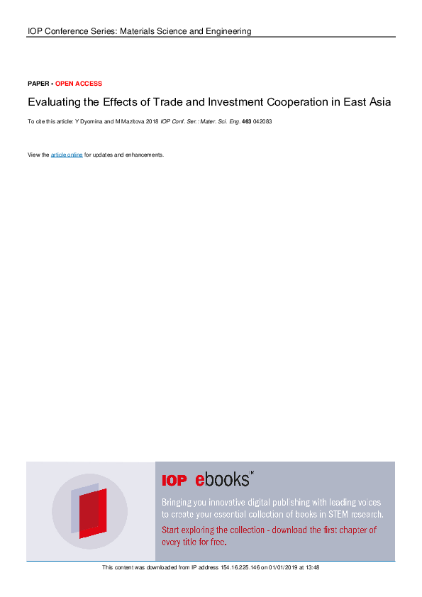 (PDF) Evaluating the Effects of Trade and Investment Cooperation in ...