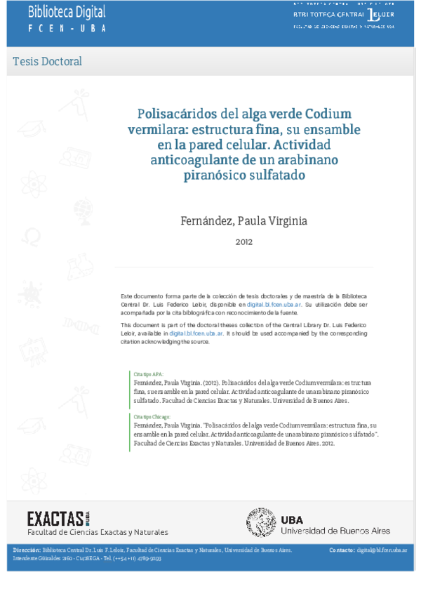 (PDF) Polisacáridos del alga verde Codium vermilara: estructura fina ...