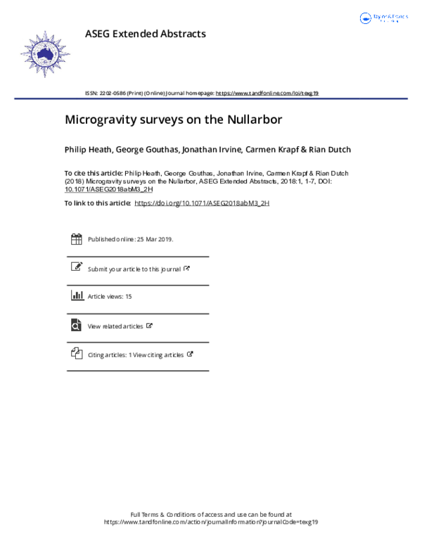 (PDF) Microgravity surveys on the Nullarbor
