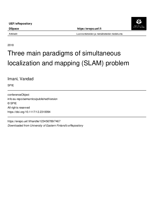 Pdf Three Main Paradigms Of Simultaneous Localization And Mapping 7614