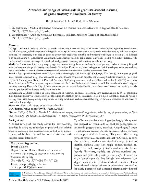 (PDF) Attitudes and usage of visual-aids in graduate student learning ...