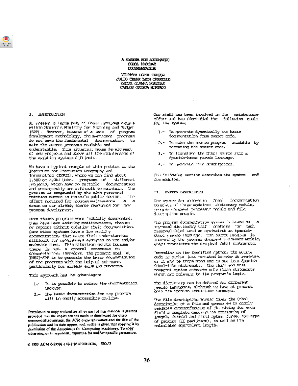 (PDF) Automated Documentation for Cobol Programs