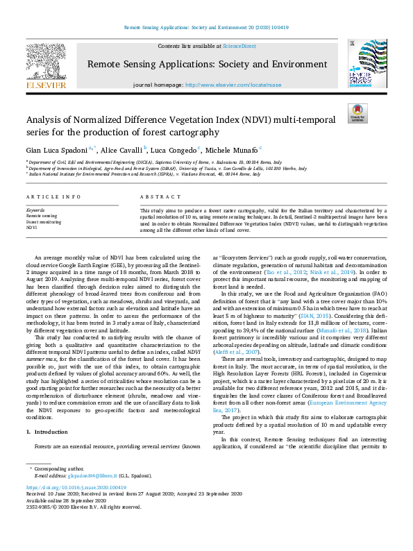 (PDF) Analysis of Normalized Difference Vegetation Index (NDVI) multi ...