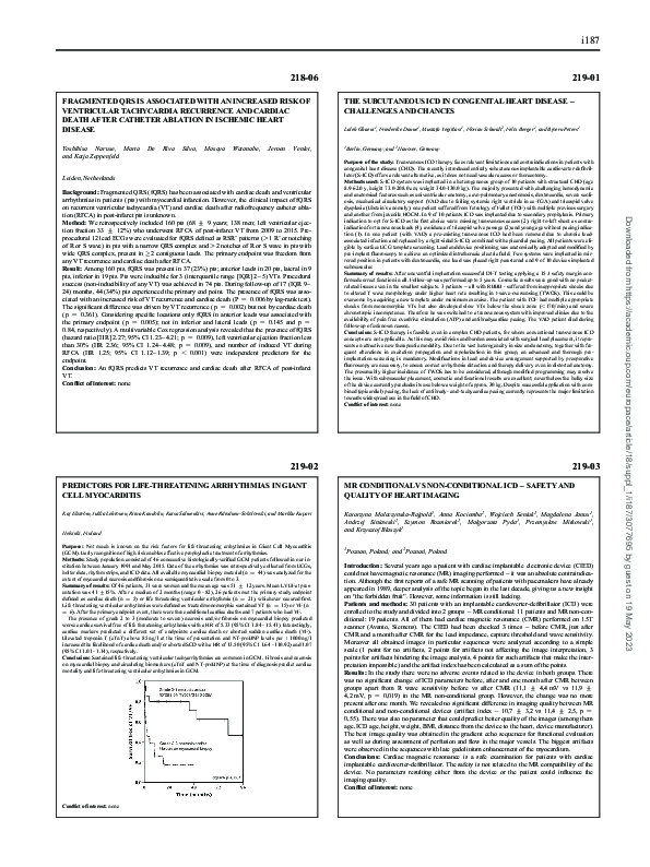 Pdf 219 03 Mr Conditional Vs Non Conditional Icd Safety And Quality Of Heart Imaging Anna 4931
