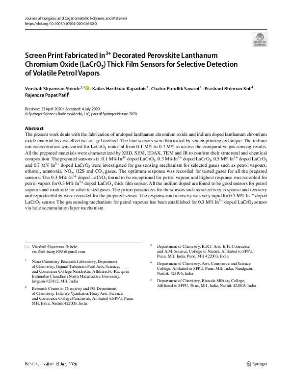 (PDF) Screen Print Fabricated In3+ Decorated Perovskite Lanthanum ...