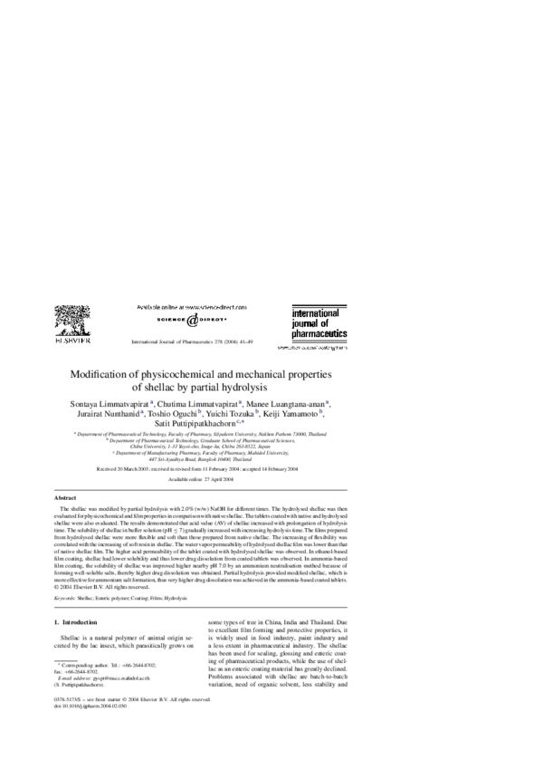 (PDF) Modification of physicochemical and mechanical properties of ...
