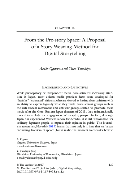 (PDF) From the Pre-story Space: A Proposal of a Story Weaving Method ...