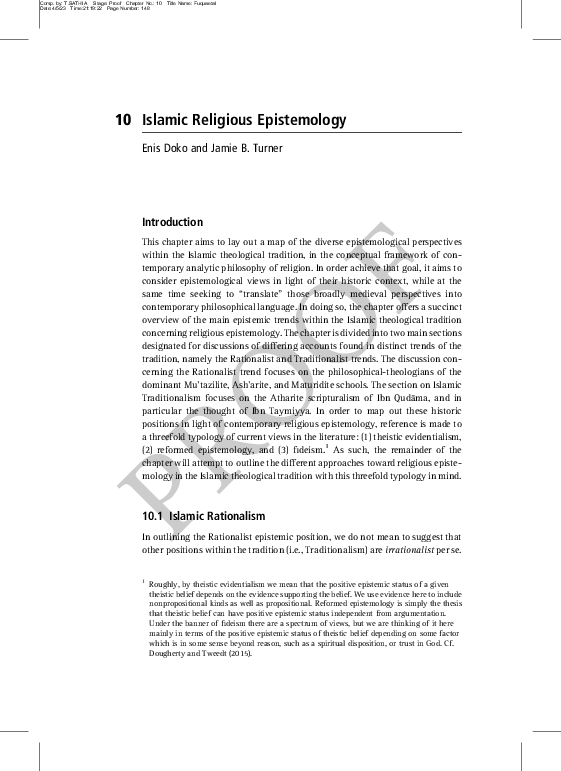 (PDF) Islamic Religious Epistemology (PDF) Islamic Religious Epistemology