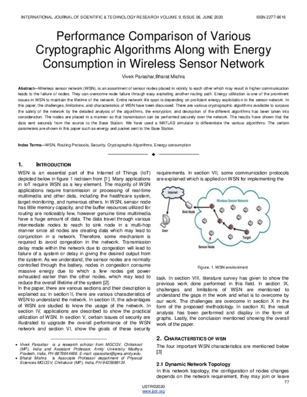(PDF) Performance Comparison of Various Cryptographic Algorithms Along with Energy Consumption ...