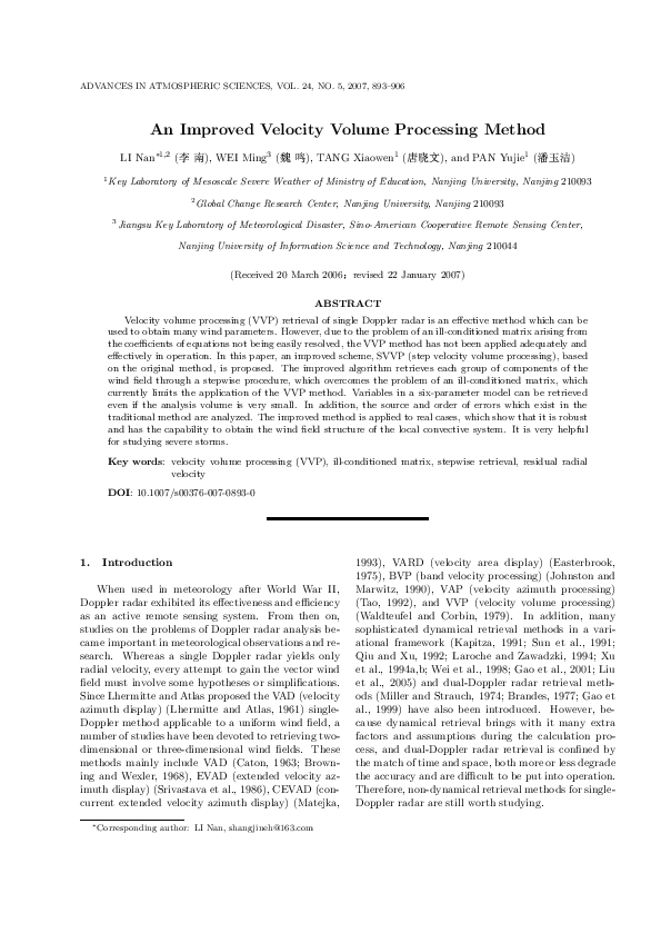 (PDF) An improved velocity volume processing method