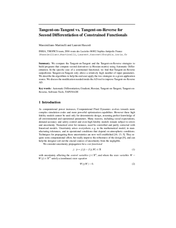(PDF) Tangent-on-Tangent vs. Tangent-on-Reverse for Second ...