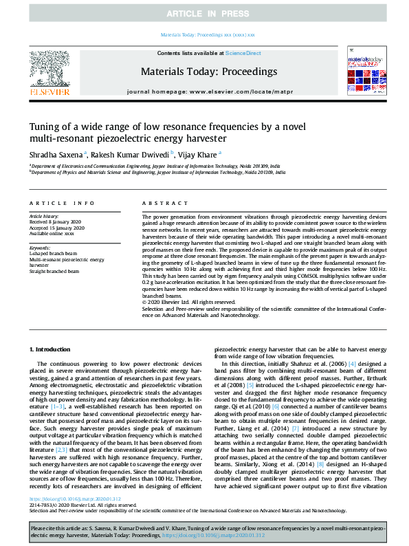 (PDF) Tuning of a wide range of low resonance frequencies by a novel ...
