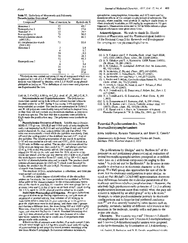 (PDF) Potential psychotomimetics. New bromoalkoxyamphetamines | Bruce ...