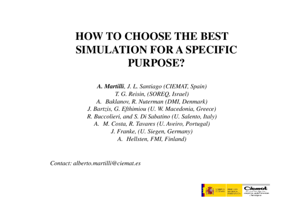 (PDF) How to choose the best simulation for a specific purpose?