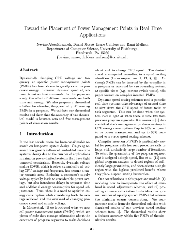 (PDF) Toward the Placement of Power Management Points in Real-Time Applications