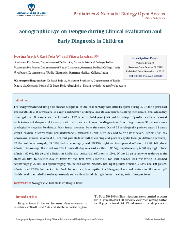 (PDF) Sonographic Eye on Dengue during Clinical Evaluation and Early ...