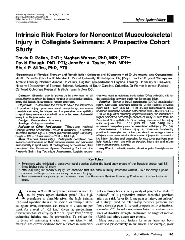 (PDF) Intrinsic Risk Factors for Noncontact Musculoskeletal Injury in ...