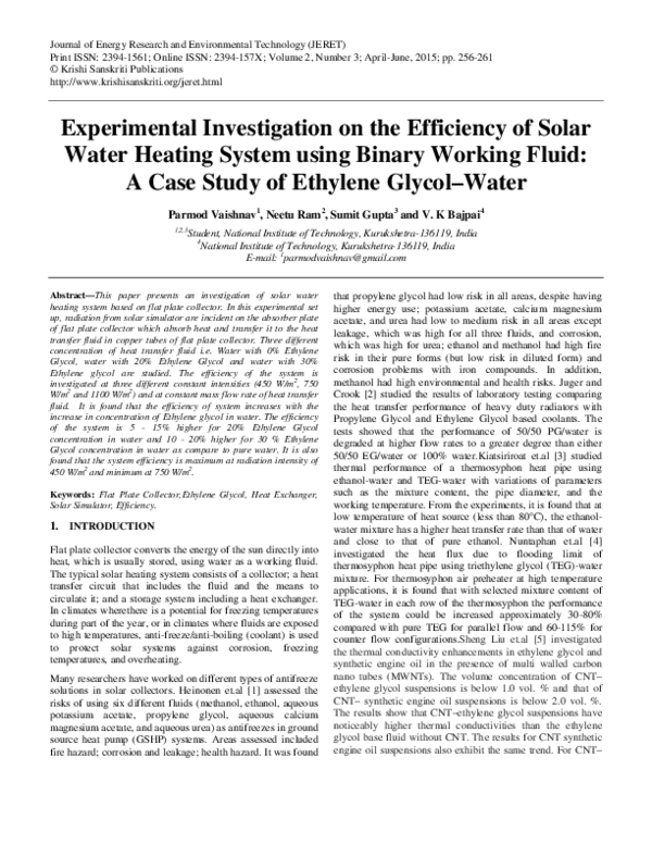 (PDF) Experimental Investigation on the Efficiency of Solar Water ...