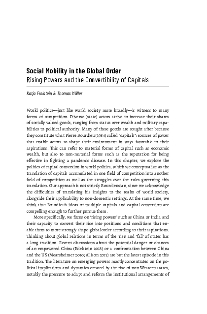 (PDF) Social Mobility in the Global Order