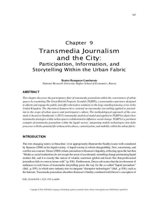 (PDF) Transmedia Journalism and the City