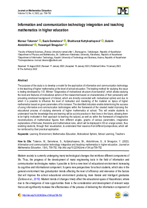 (PDF) Information and communication technology integration and teaching ...