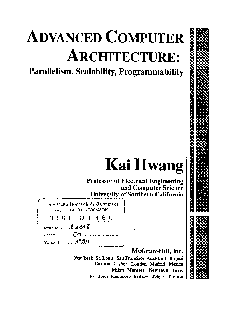 Pdf Advanced Computer Architecture Parallelism Scalability Programmability
