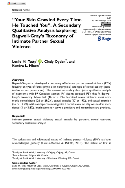 (PDF) "Your Skin Crawled Every Time He Touched You": A Secondary ...