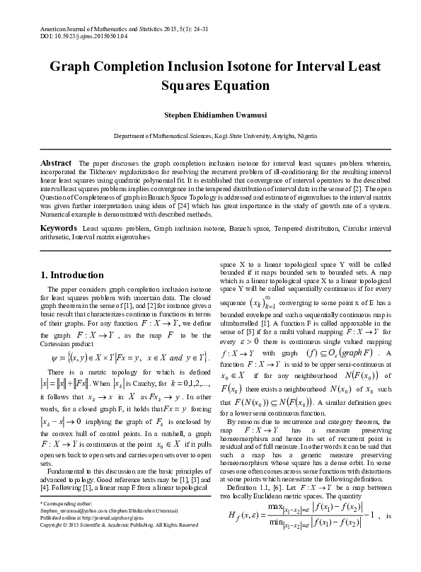 (PDF) Graph Completion Inclusion Isotone for Interval Least Squares ...