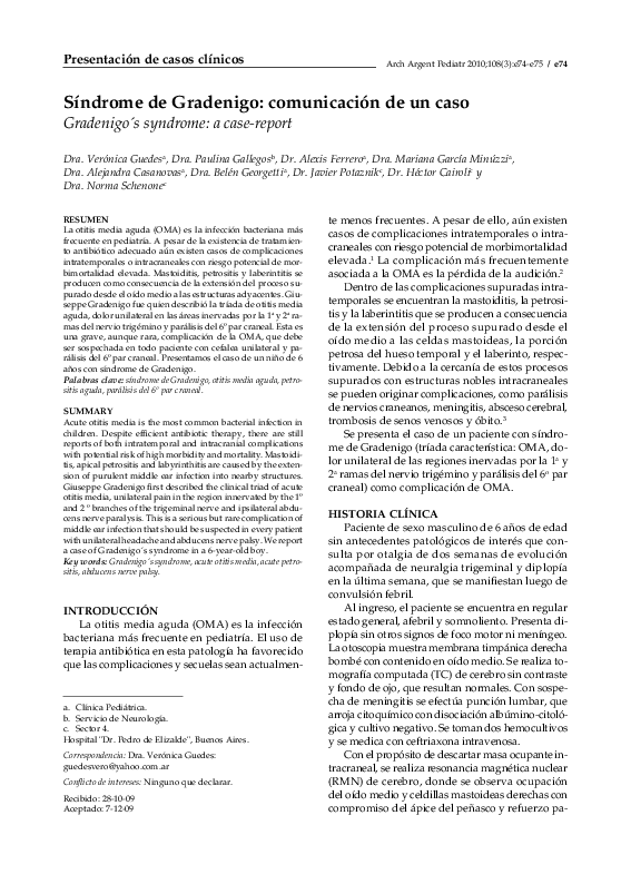 (PDF) [Gradenigo's syndrome: a case-report] | PAULINA GALLEGOS ...