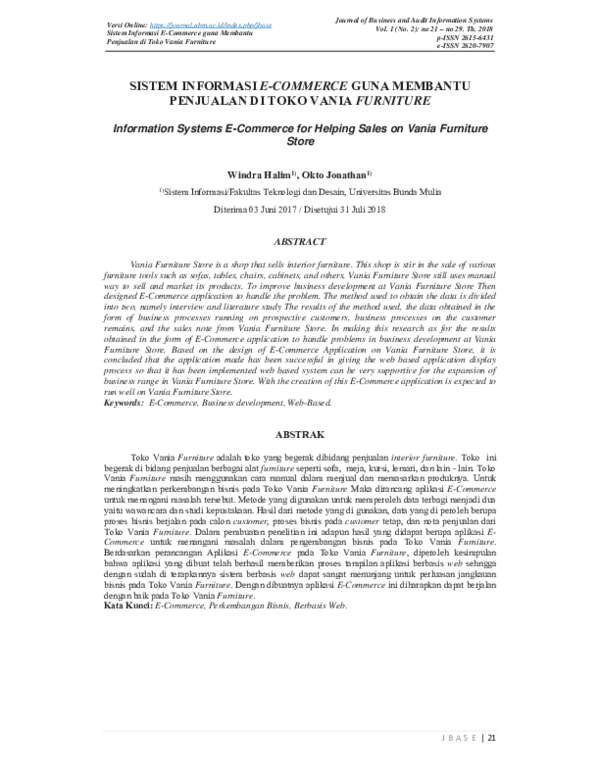 (PDF) Sistem Informasi E-Commerce guna Membantu Penjualan di Toko Vania ...